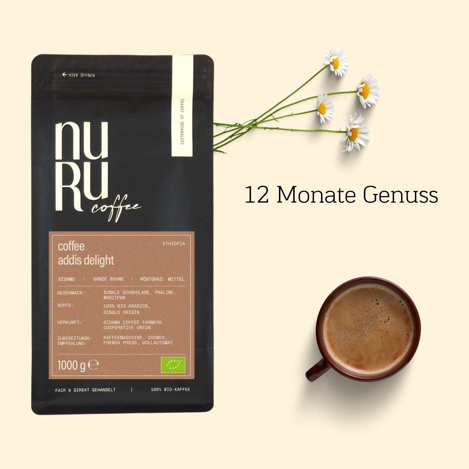 Geschenkabo: 250g Kaffee für 12 Monate | nuruCoffee